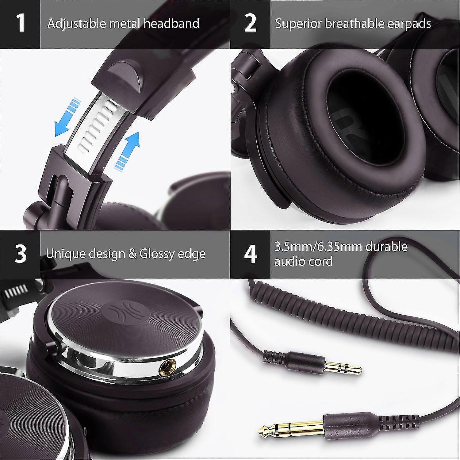 Wired studio headphones stereo professional dj headphone with ...