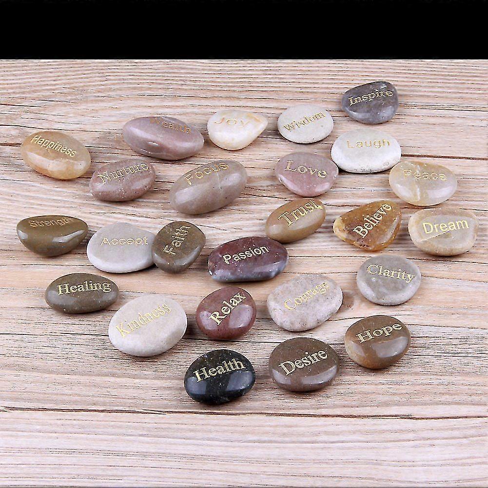 25 Engraved Inspirational Stones With Words Of Encouragement Gold ...