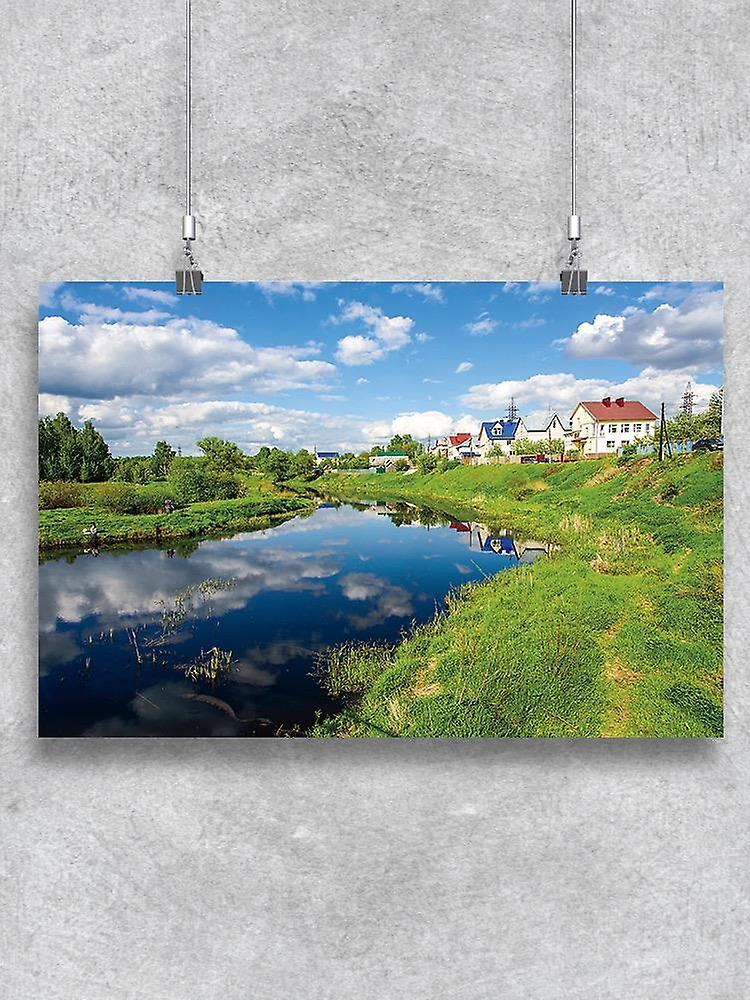 Village River Landscape Poster -Image by Shutterstock 一流の品質