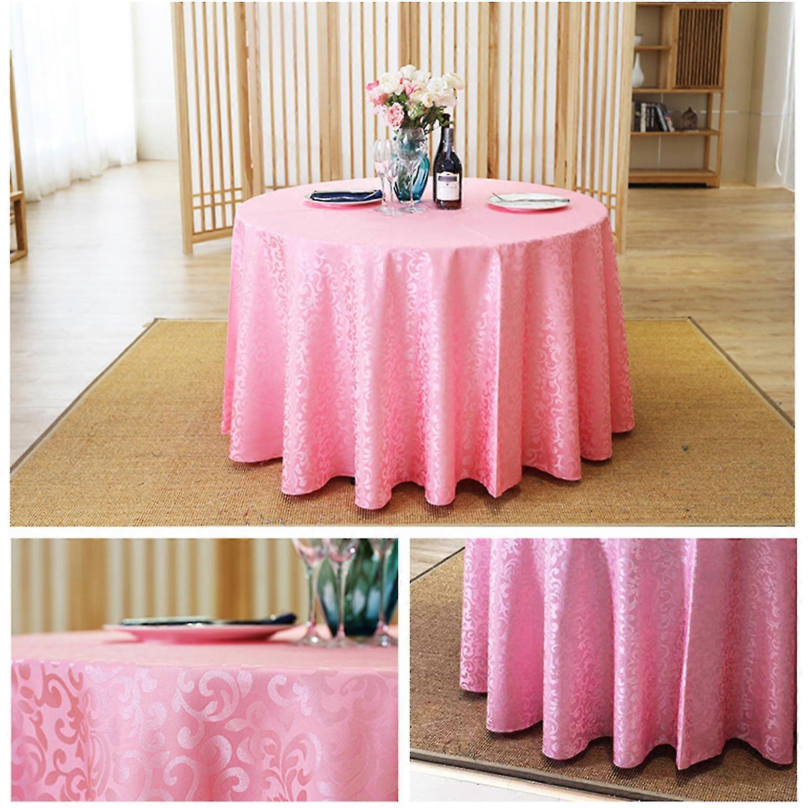 Tablecloths Machine Washable Neat Edges Round Spillproof Polyester ...