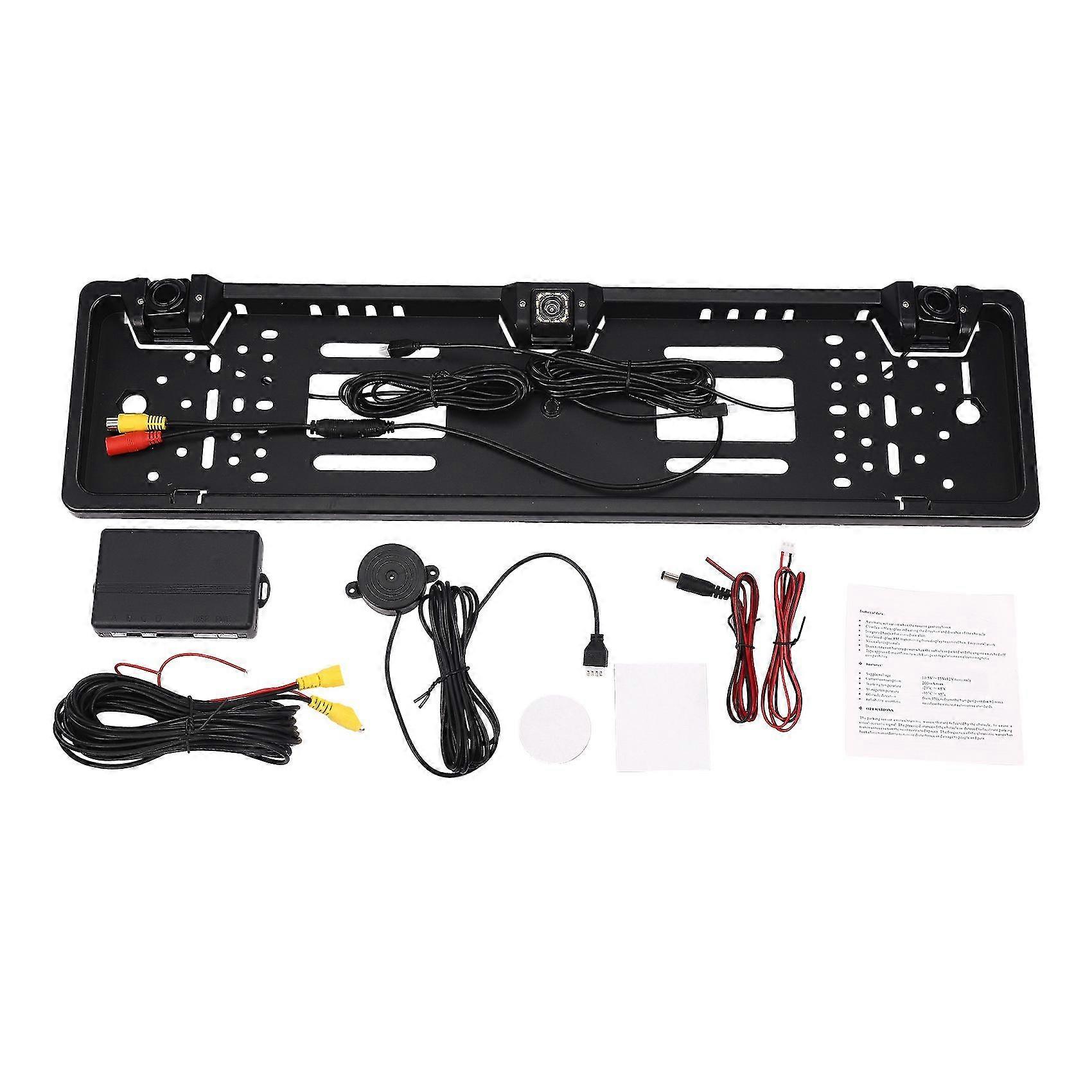 Hd Rearview Camera Car European License Plate Frame Camera Light 12 Led ...