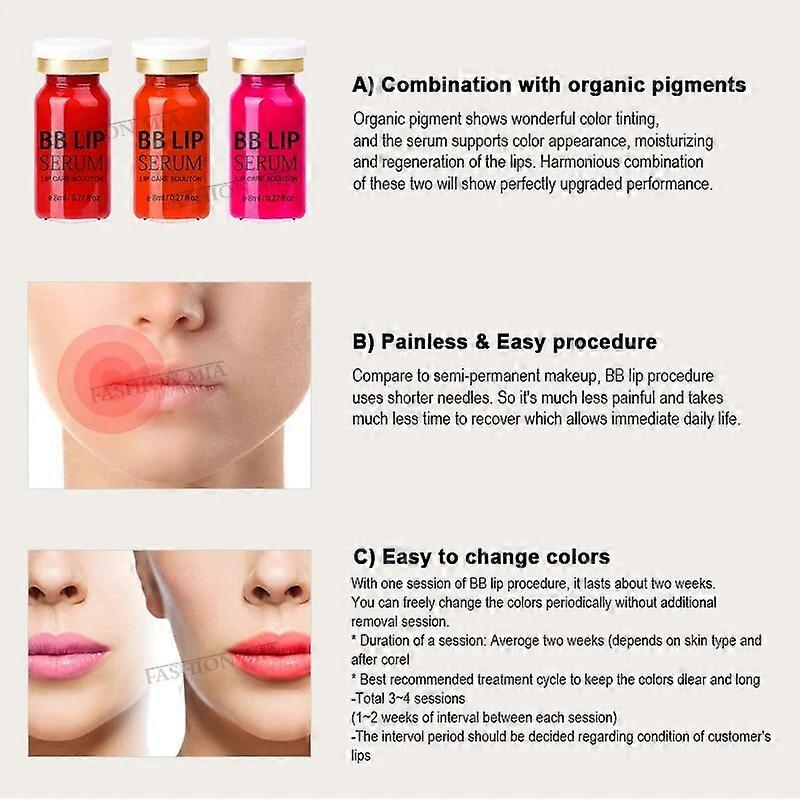 8ml Semi -Permanent BB Lips Glow Ampoule Serum Starter Kit Lip Gloss ...