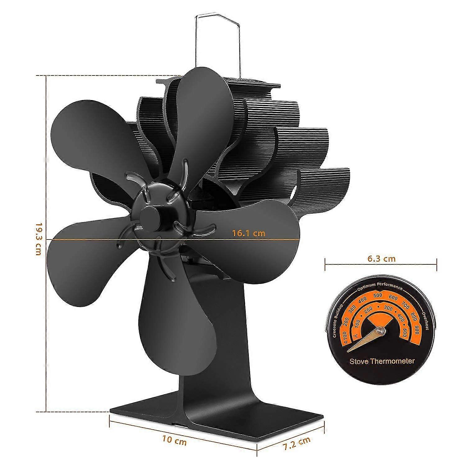 Fireplace Fan Electric Free 5 Blades Stove Fan Fireplace Eco-friendly ...
