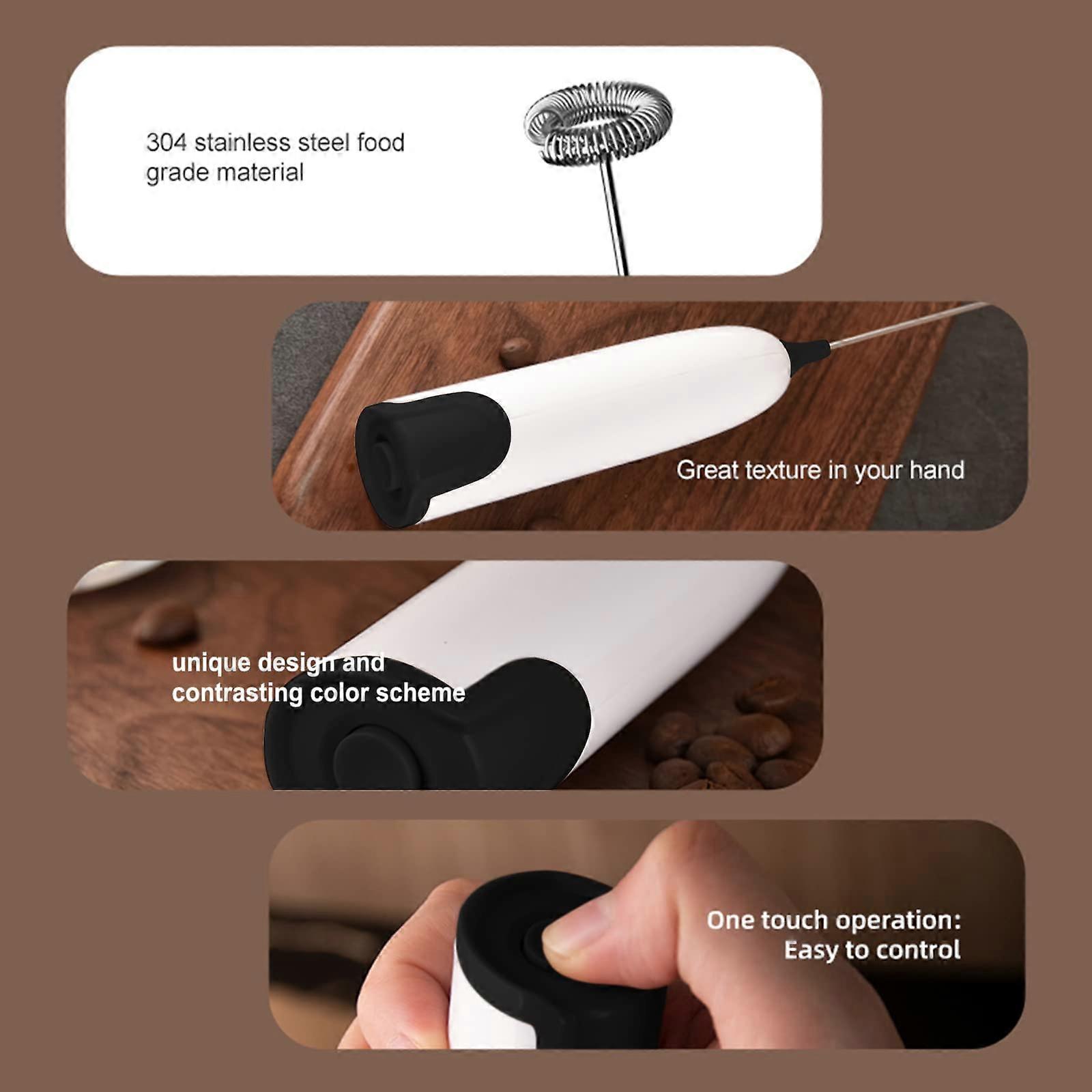 Milk Frother, Handheld Foam Maker for Cappuccino, Electric Whisk Drink ...