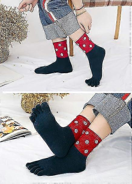 4/5 Pairs Women's Toe Sock Cotton Sports Separate Toe Socks, Female Toe ...