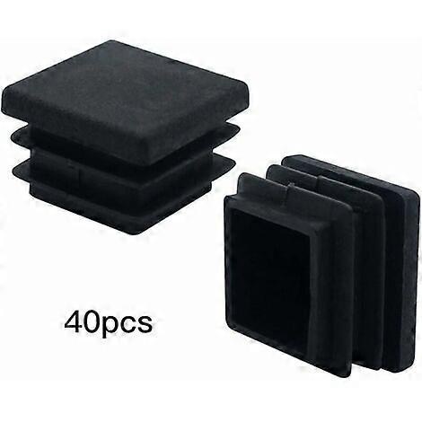 40 pieces square plastic plugs 20mm x 20mm black square tube plugs ...