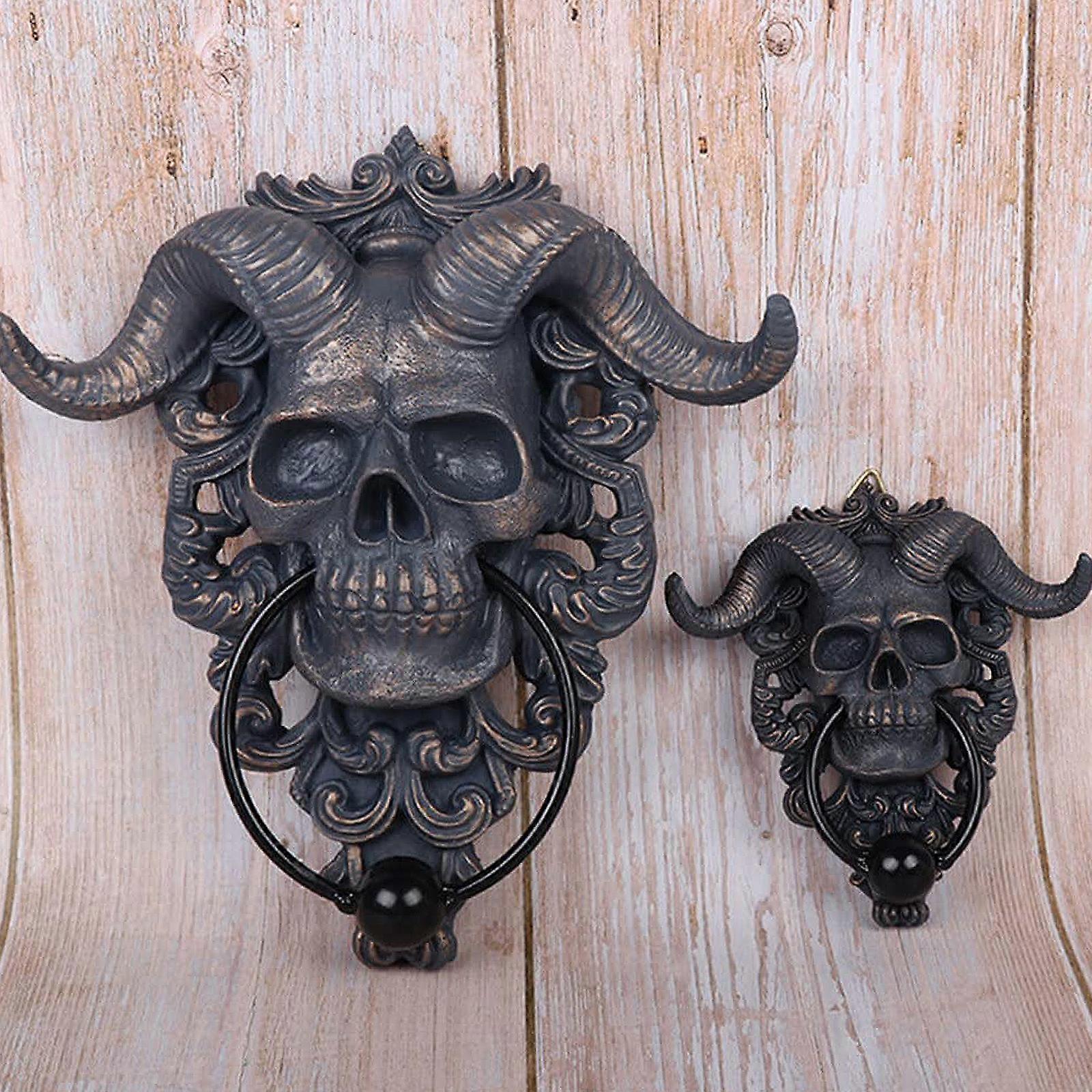 Sabbatic Goat of Horned God Skull Hanging Door Knocker, Diabolical ...