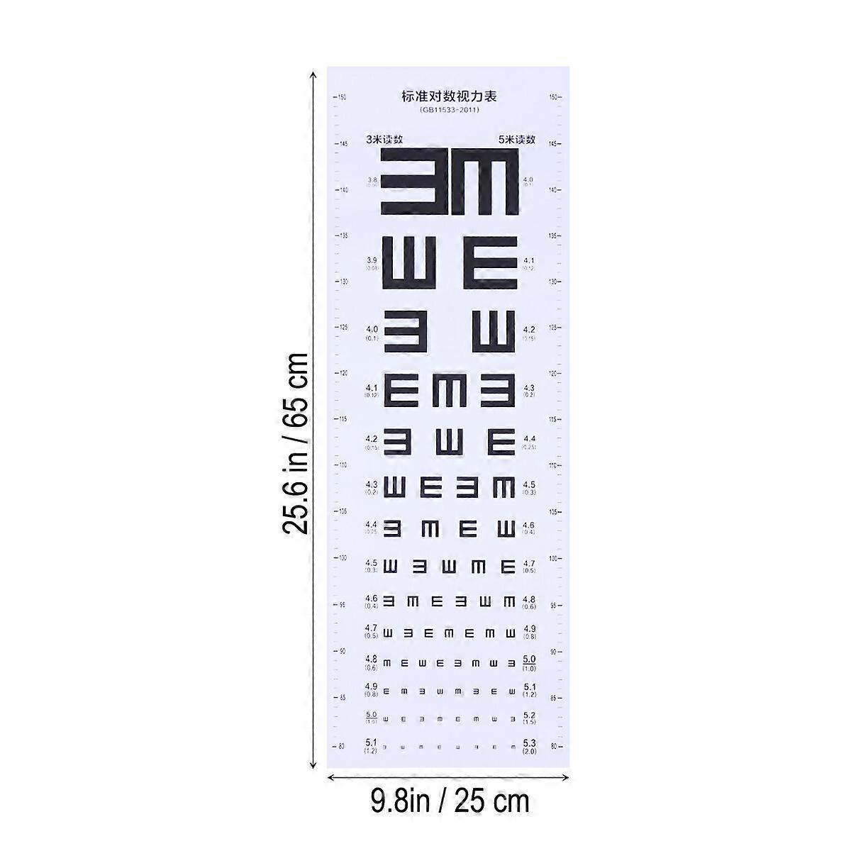 Thick Plastic Eye Chart Visual Testing Chart for Home School Eye Charts ...