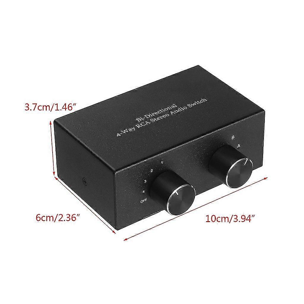 Two-way Stereo Audio Switch Rca Distributor Hub 2x4 Signal Selector Switcher | Fruugo NO