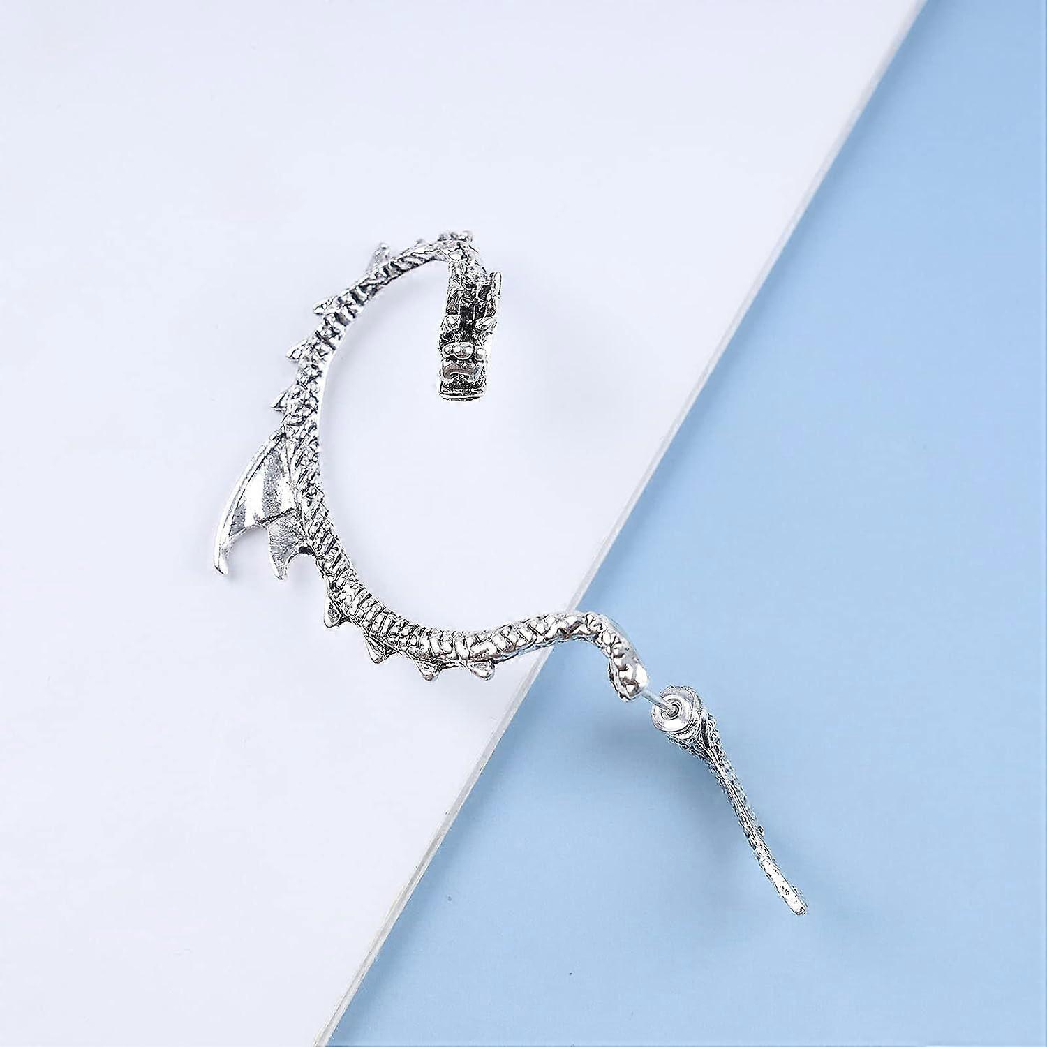 Gothic Dragon Ear Cuff Wrap Earrings Gold Dragon Climber Crawler ...