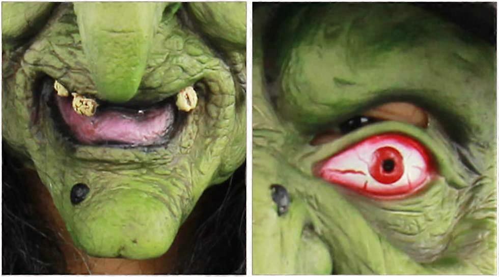 witch mask wig witch hat halloween horror mask wizard costume hood full ...