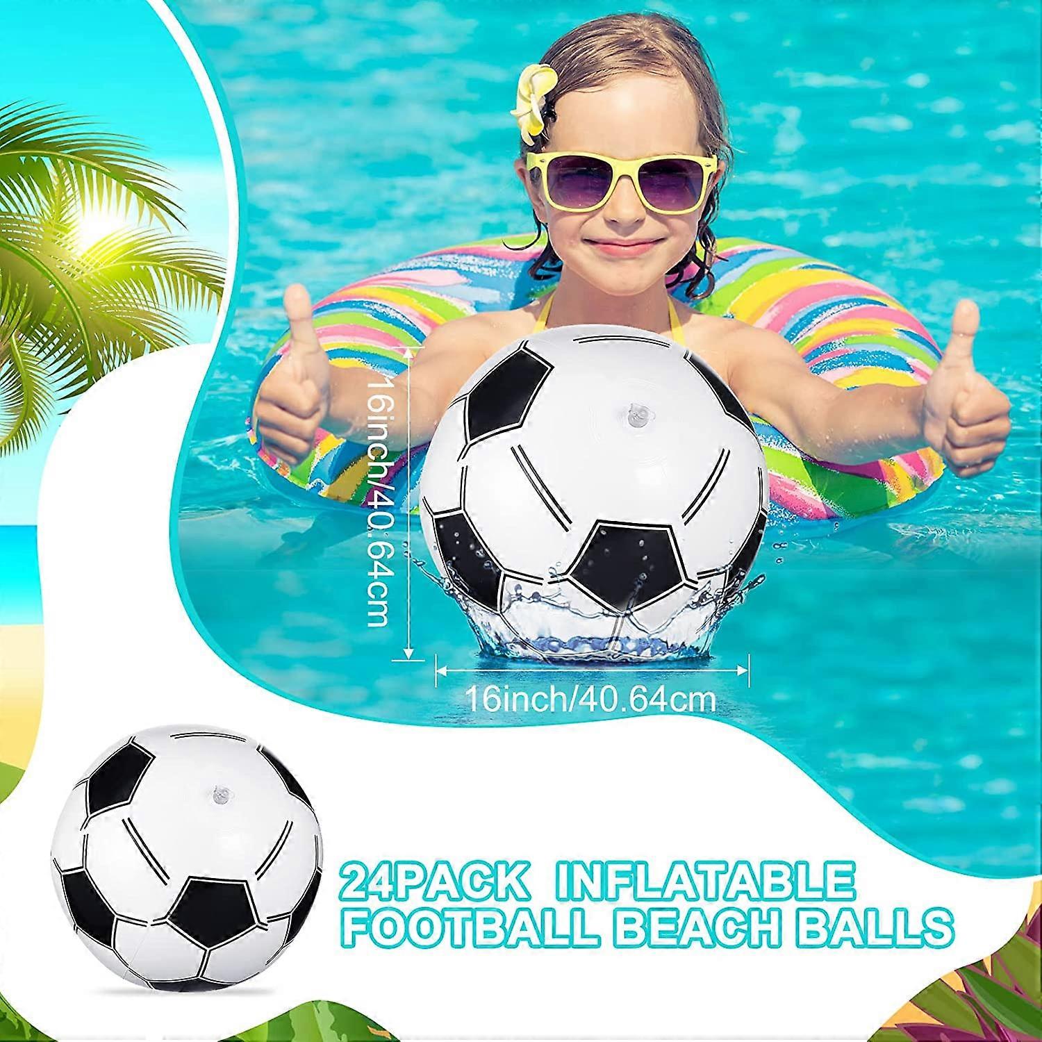 24 stycken uppblåsbar fotboll 16 inches fotboll strandbollar ...