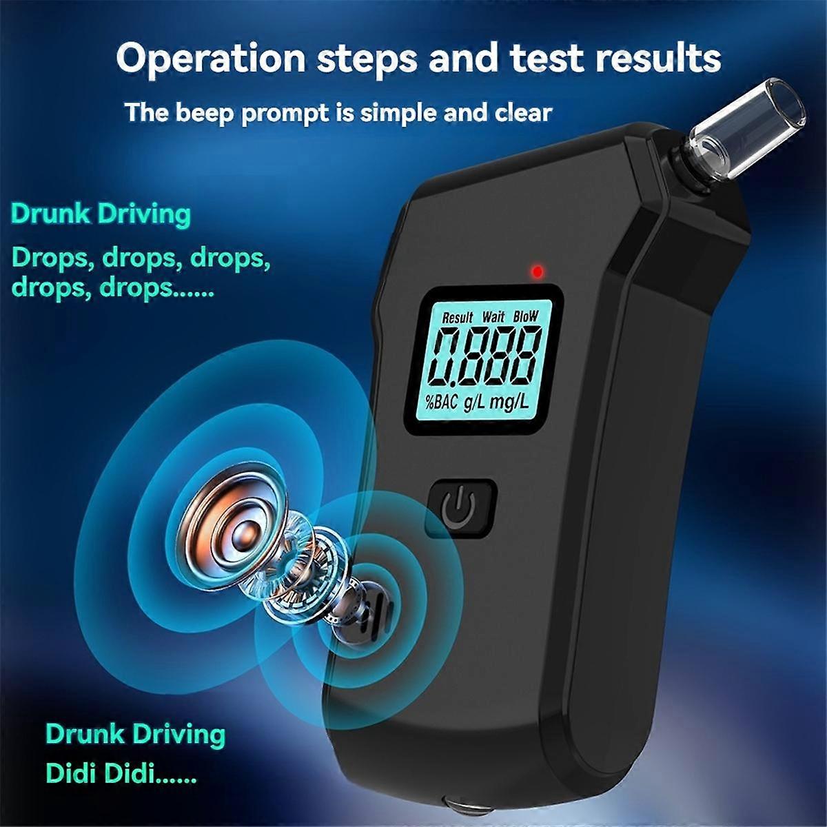 Digital Breath Alcohol Tester Car Breathalyzer LCD Screen Alcohol Meter ...