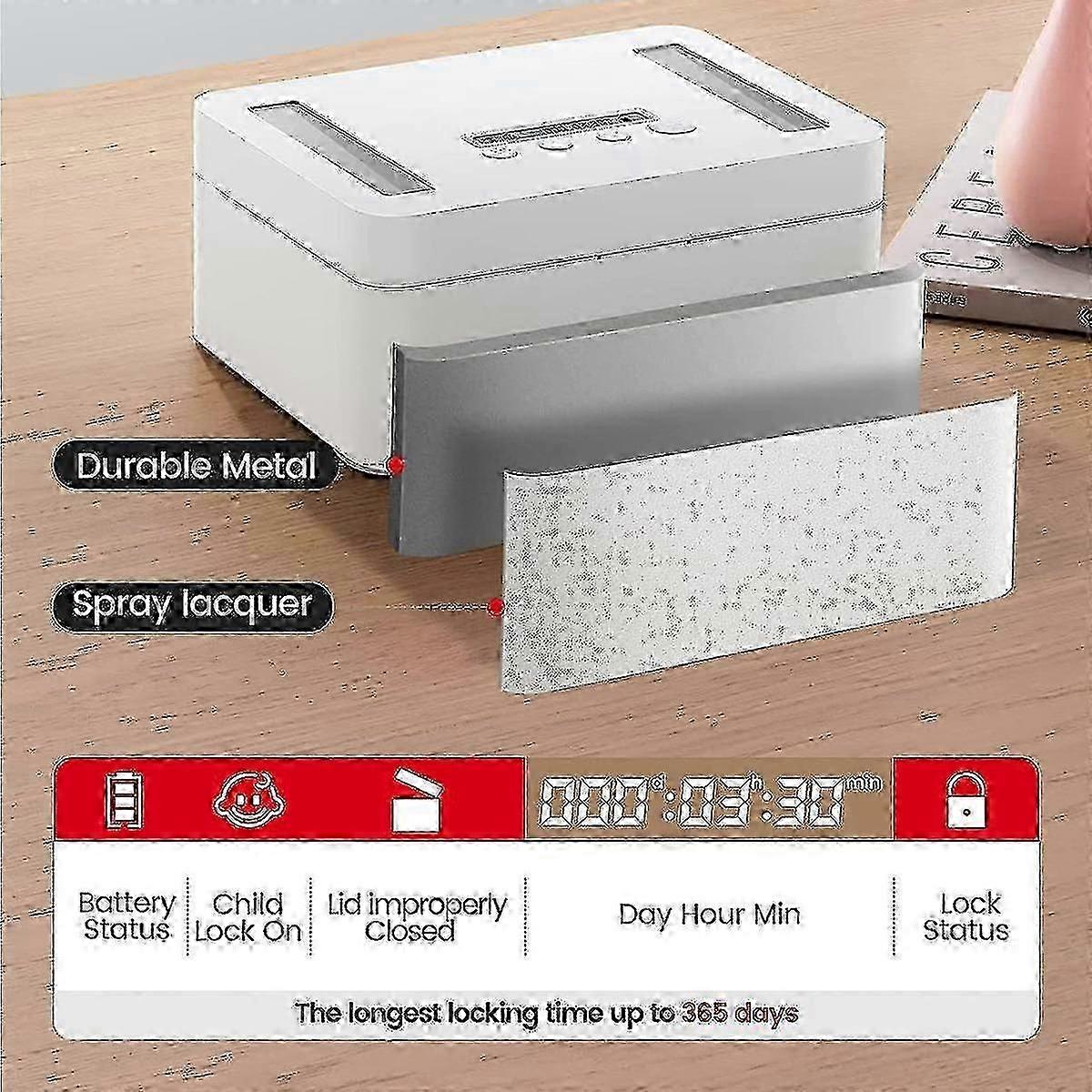 Metal Timed Lock Box,Time Lock Box with Child Lock and LED Display,Self ...