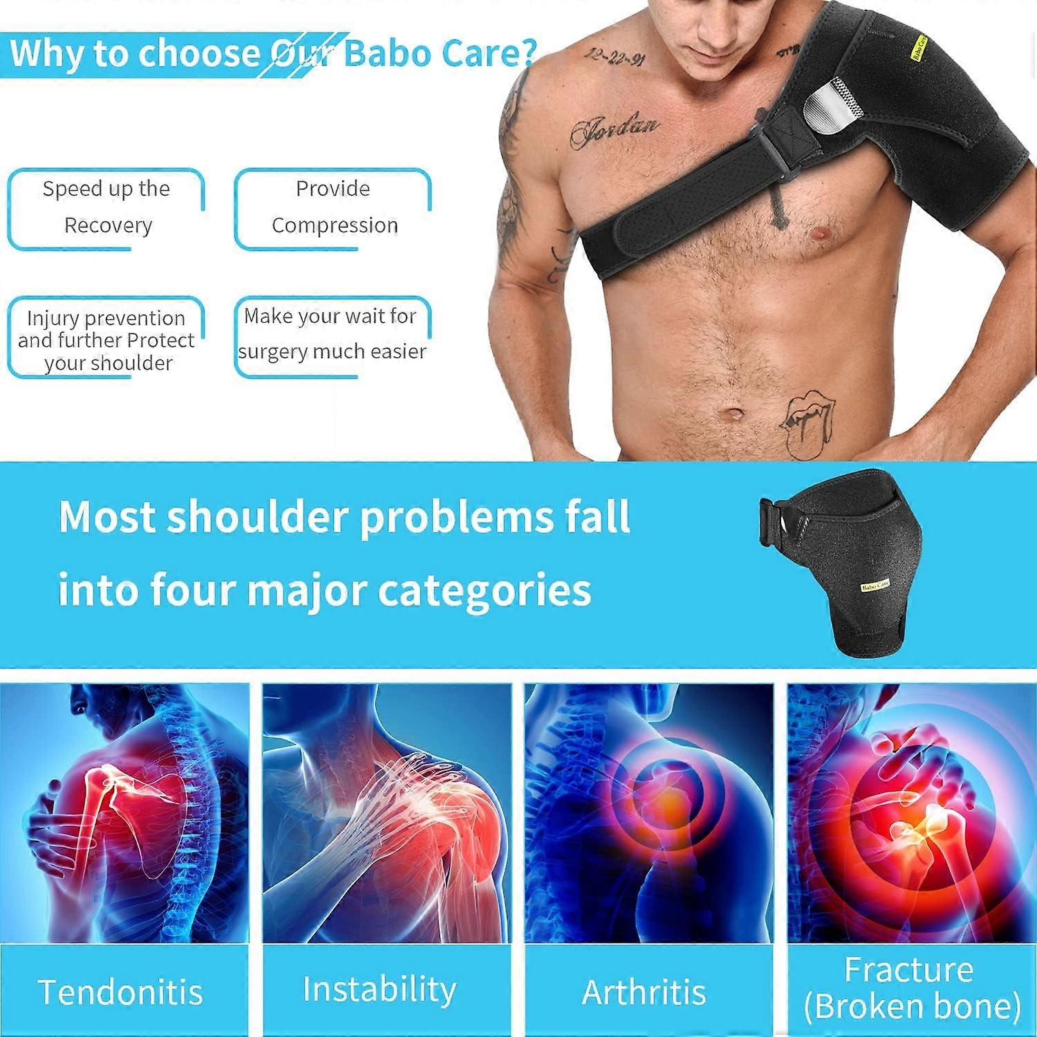 Shoulder Stability Brace with Pressure Pad - Lightweight Neoprene ...