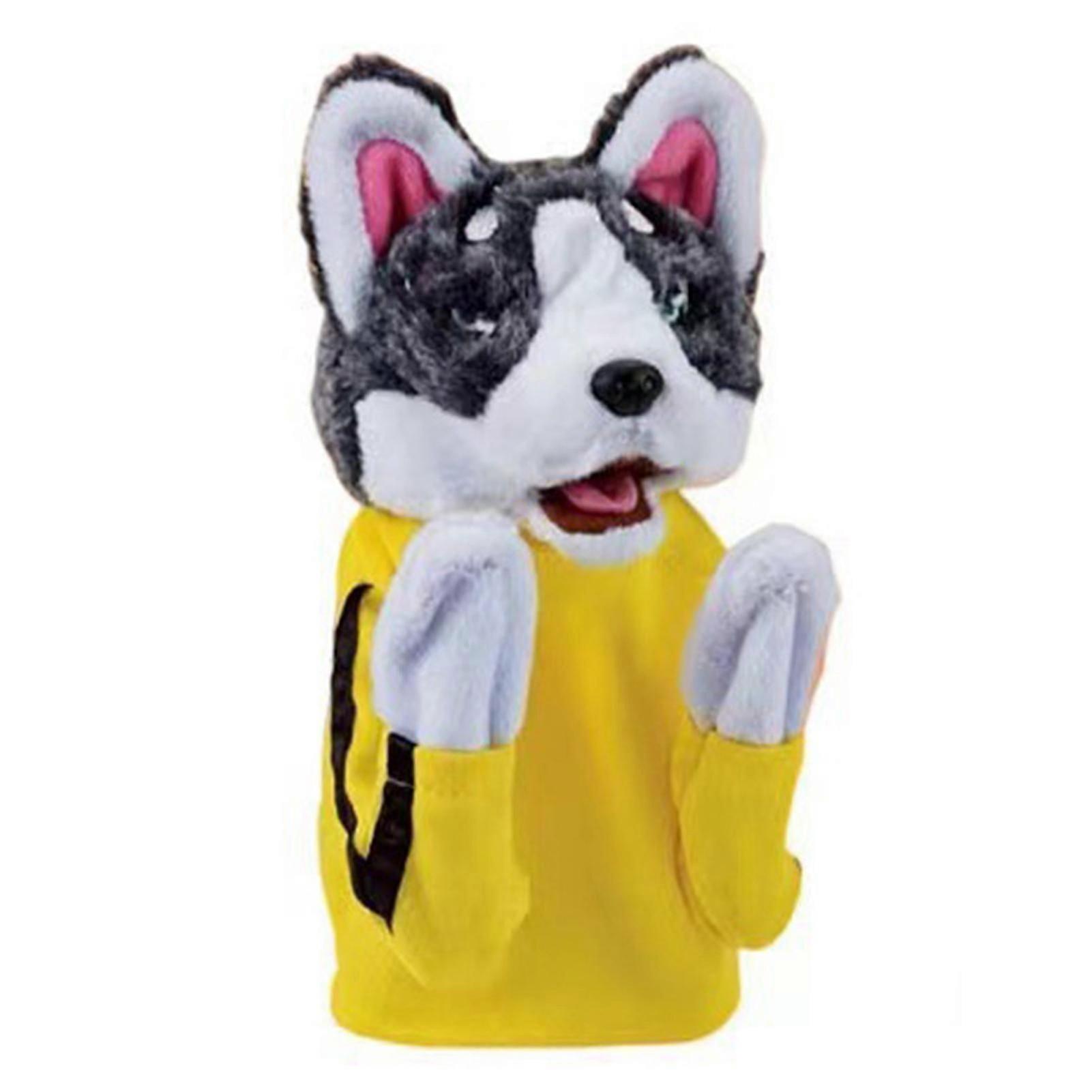 Kung-Fu Husky Puppet Toy with Sound, Husky Plush Toys Hand Puppet Puppy ...