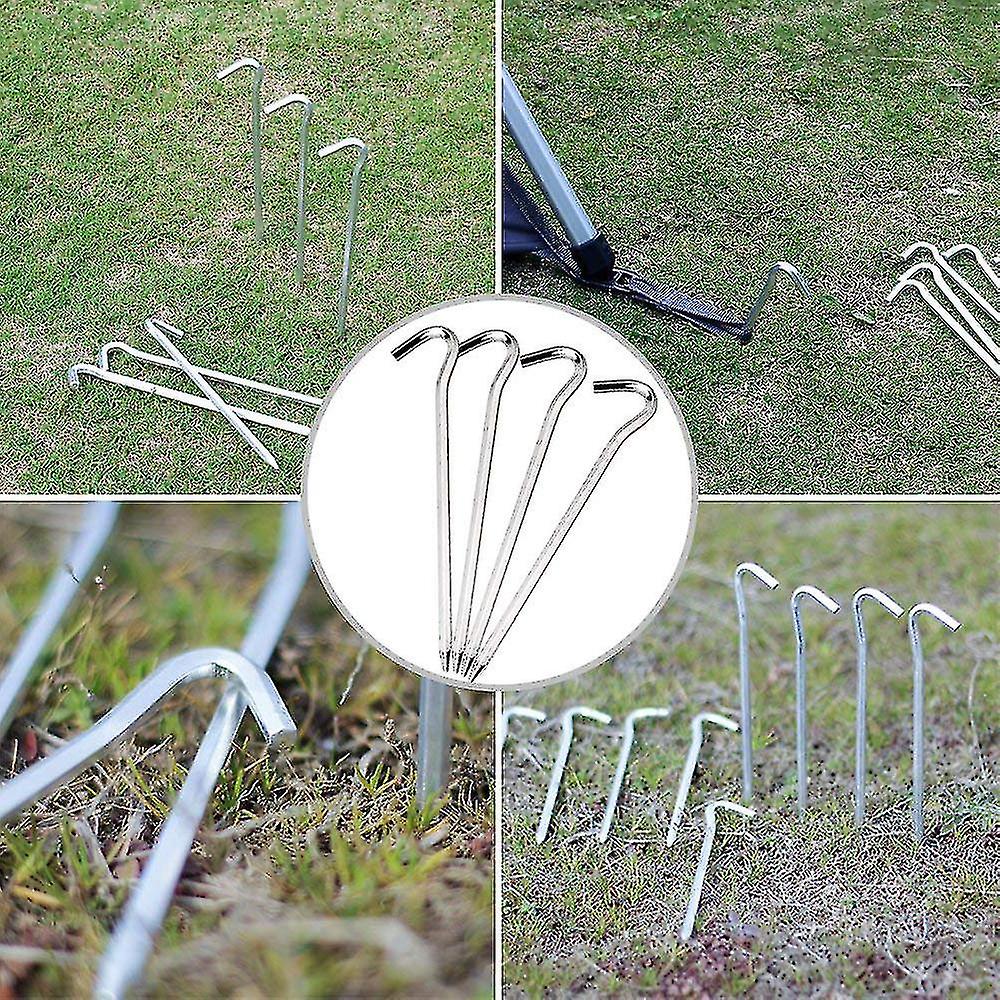 12pcs Tent Pegs, Aluminium Tent Stakes Pegs With Hook 7" Hexagon Rod ...