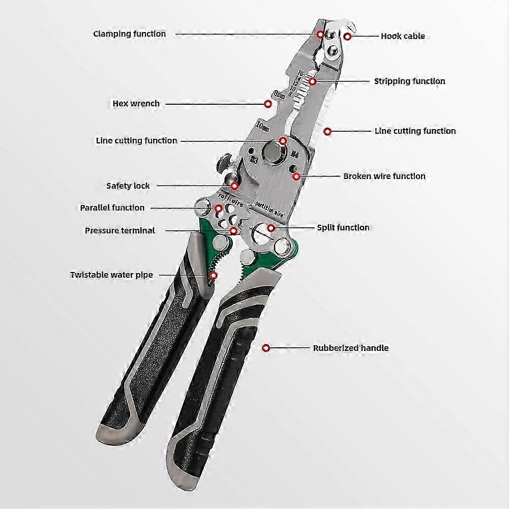 Multifunctional Folding Wire Stripper Cable Splitting Crimping Cutting ...