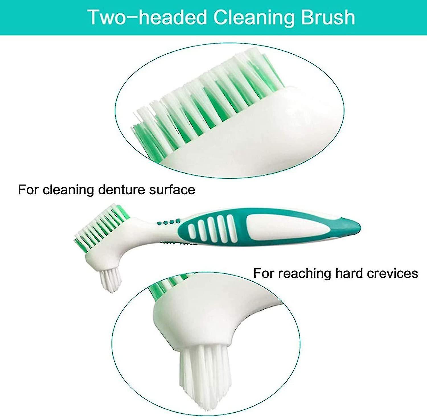 4pcs Fake Toothbrush Dual-ended Toothbrush, Hard Denture Cleaning Brush ...