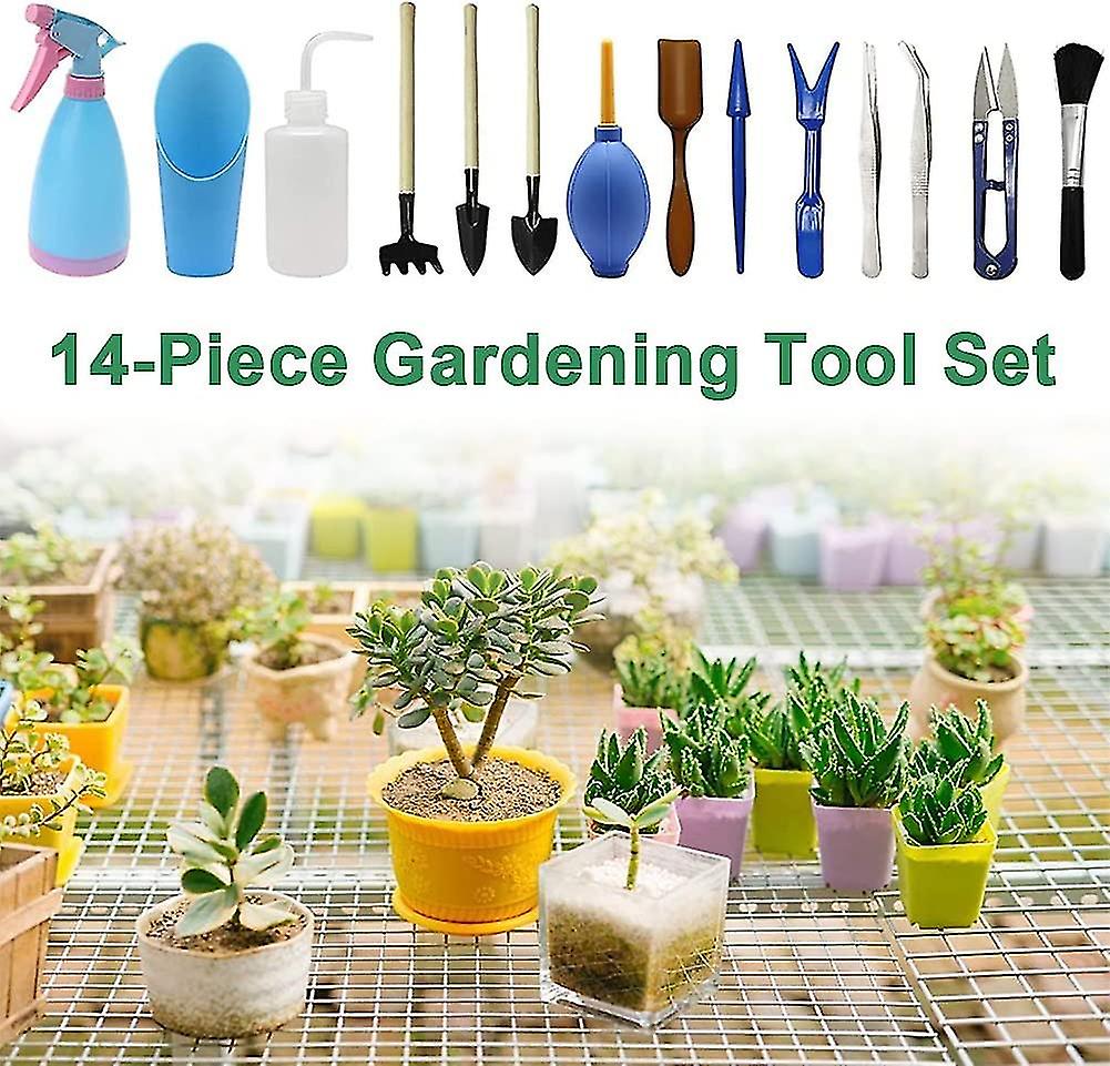 Gardening Tool Kits, 14pcs Succulent Garden Kit Mini Garden Tools ...
