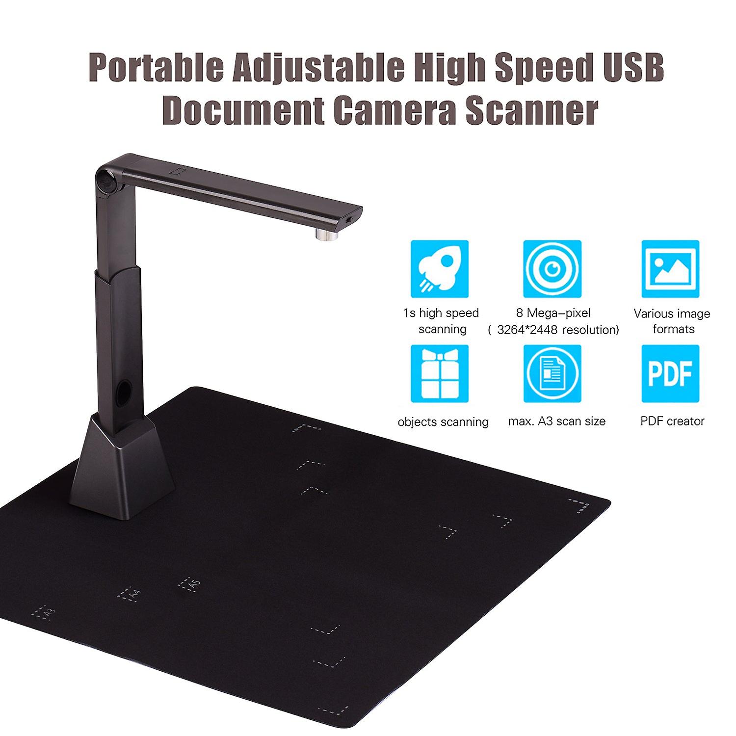 Portable adjustable high speed usb book image document camera scanner 8 ...