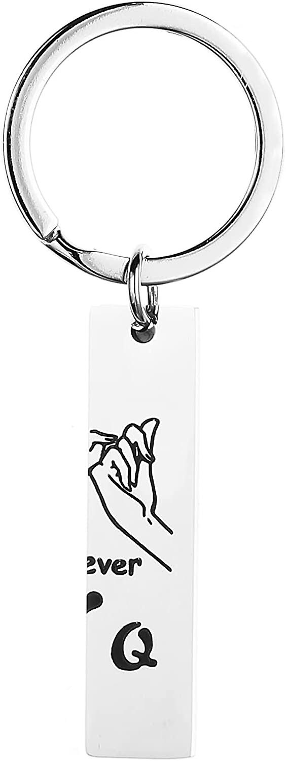 Couples Gift Keychain Cute Mini Matching Promise Key Ring King Queen ...