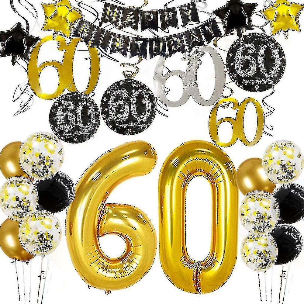 60th Birthday Decorations For Men Happy Birthday Banner 60 Birthday ...