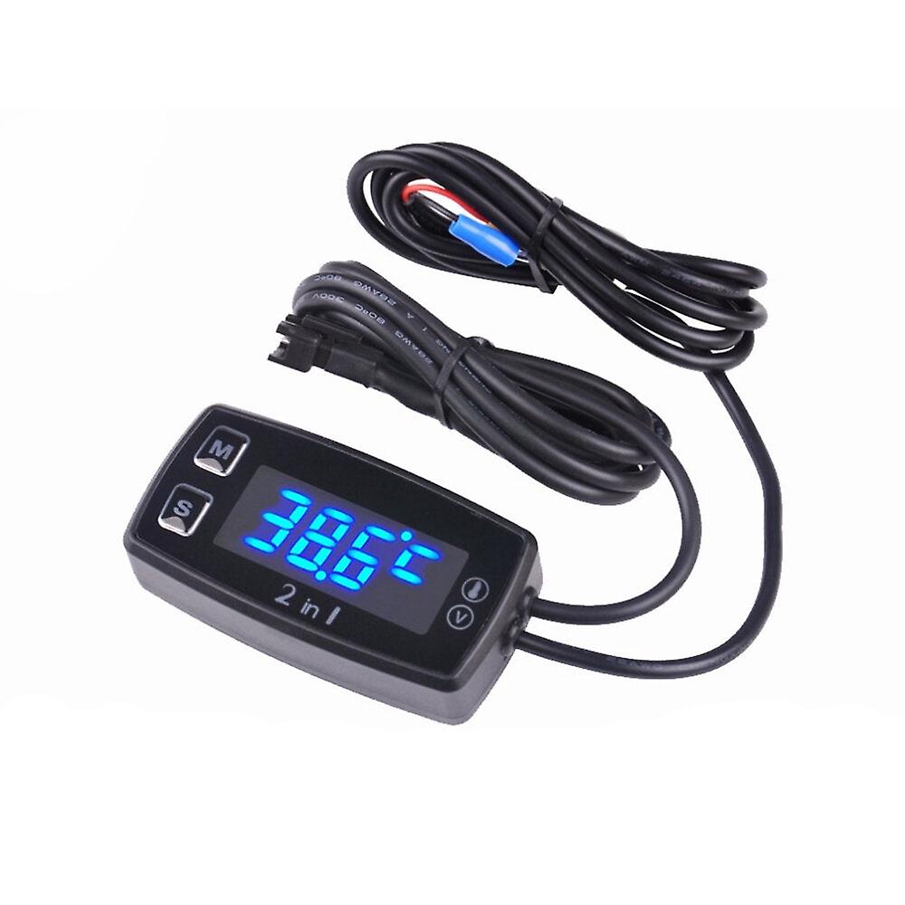 Motorcycle meter led digital termometer voltmeter temperature meter for ...