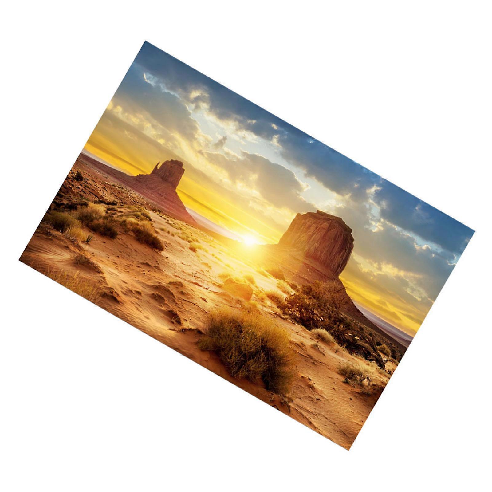 Sun and Desert Style Aquarium Fish Tank Background Poster PVC Adhesive ...