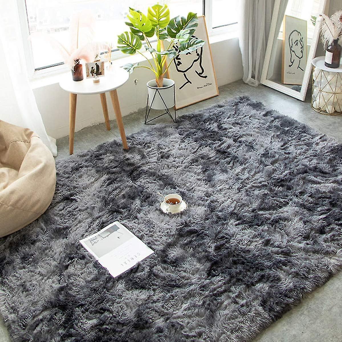 Soft Bedroom Rug Furry Living Room Carpet Decoration Living Room Non ...