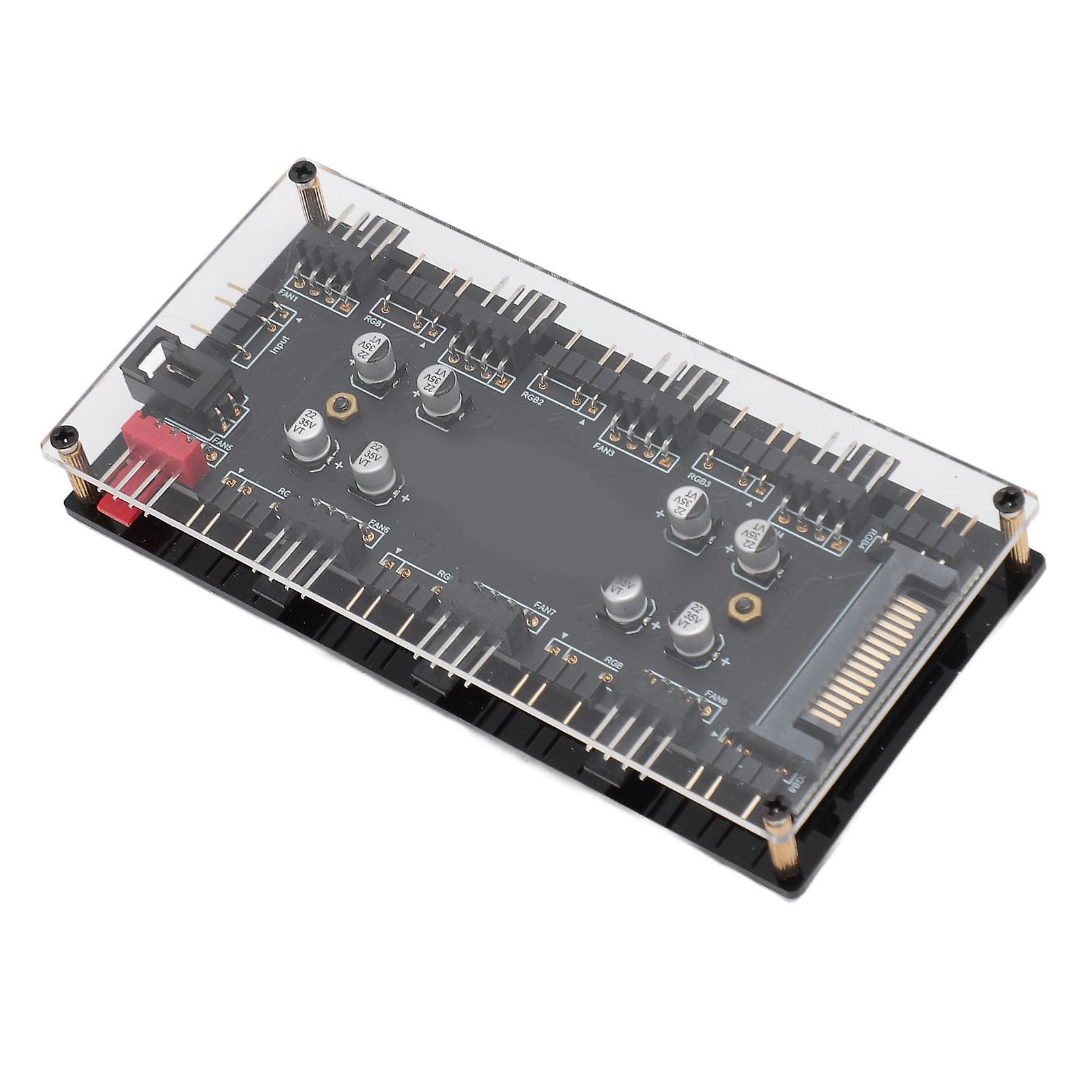 ARGB PWM 2 in 1 Hub 8 Way 5V 3 Pin ARGB HUB and 8 Way 12V 4 Pin PWM Hub ...