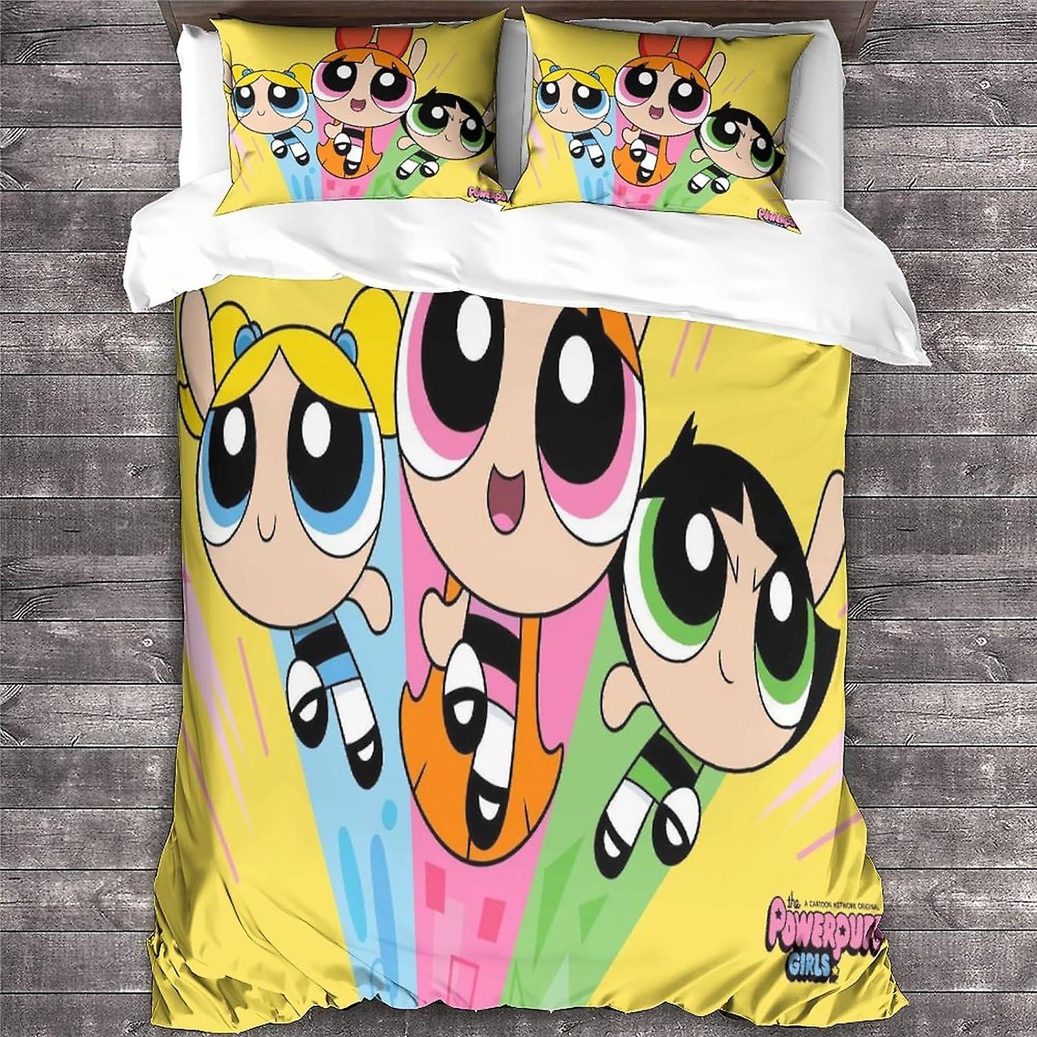 EKENOZ The Powerpuff Girls 3D Comforter Cover Set for Kids Boys Cartoon ...