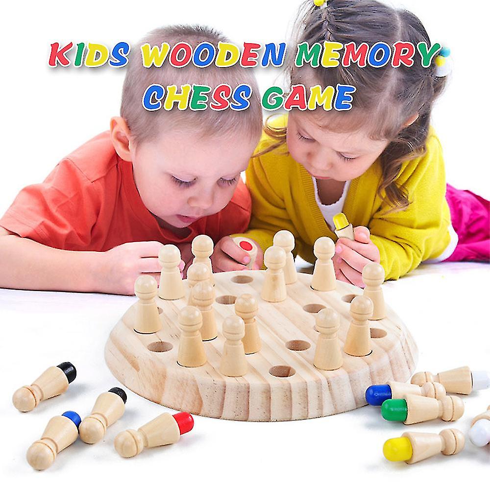 Children's Intelligent Toys Colorful Memory Chess Wooden Memory ...