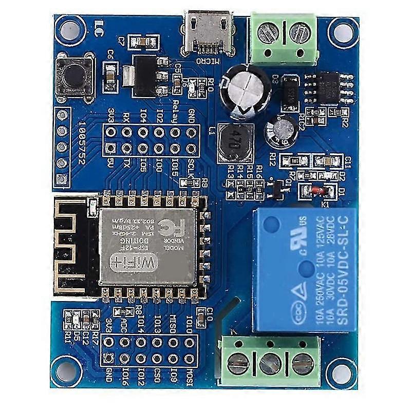 Wifi Relay Controller Module, Dc 5v 8v-80v Esp8266 Wireless Controller ...