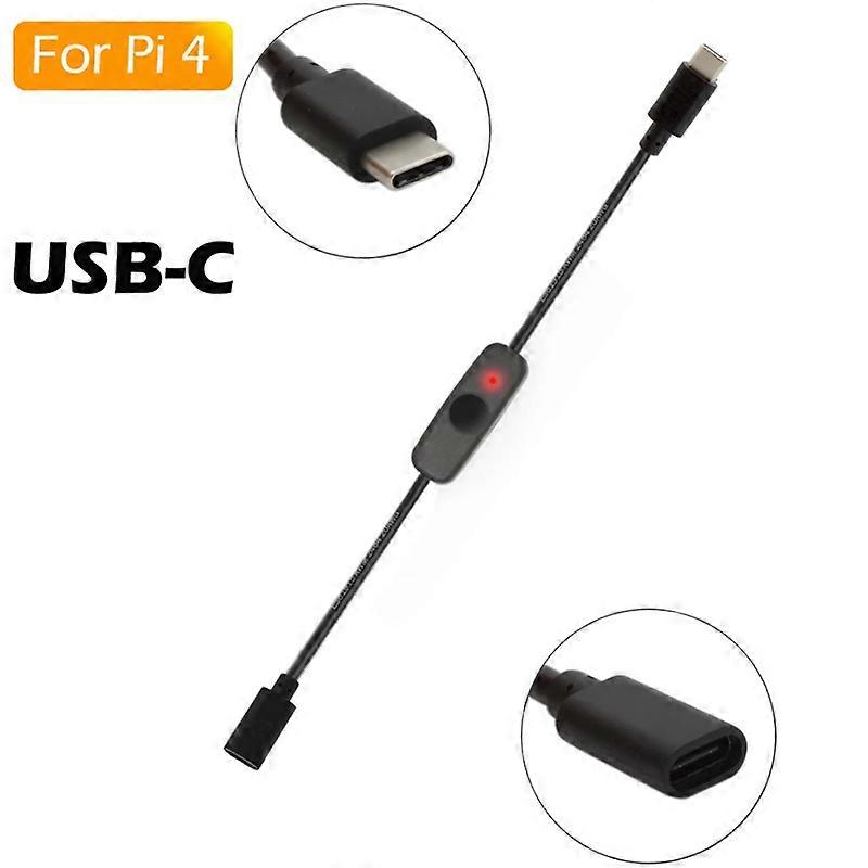 Power Switch USB Type C with Indicator Light Male to Female USB-C Extension Cable Switch for ...