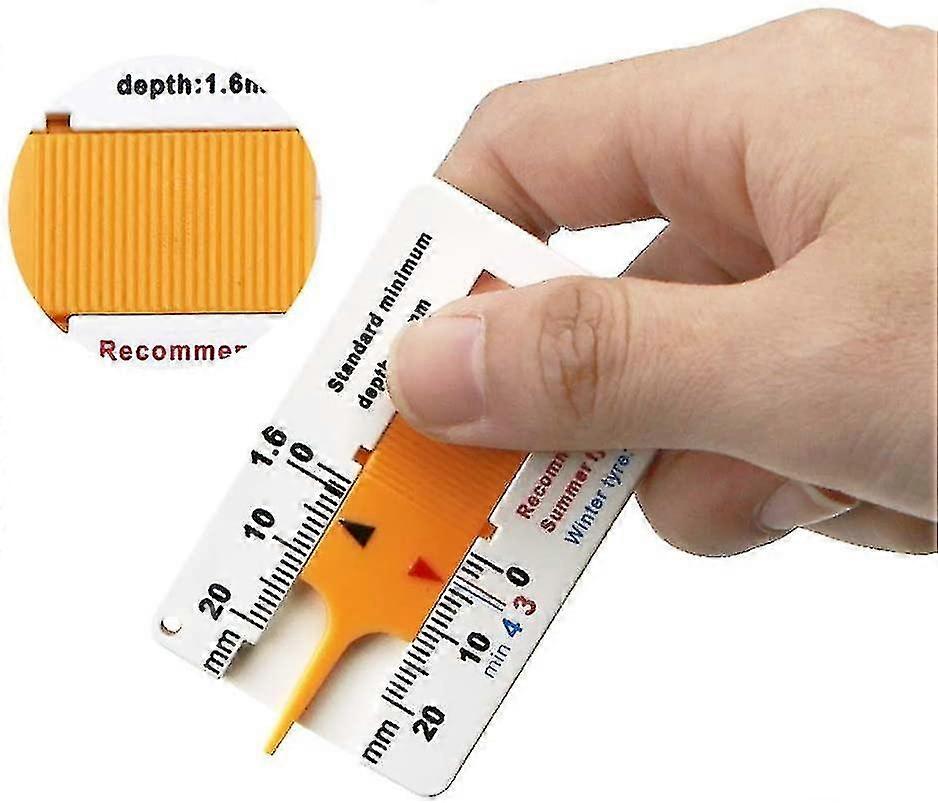 4 Pieces Tread Depth Gauge, 0-20mm Tread Depth Measuring Range ...
