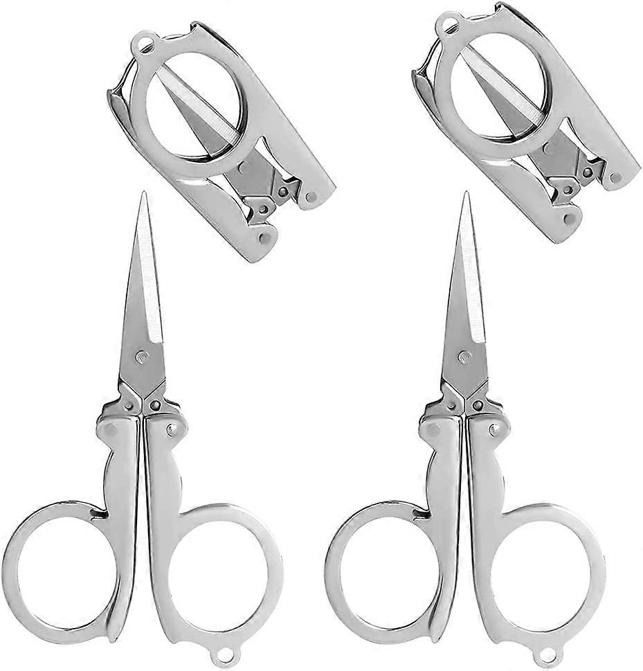 Stainless Steel Folding Scissors, 4 Inch/10cm Mini Small Paper Scissors ...