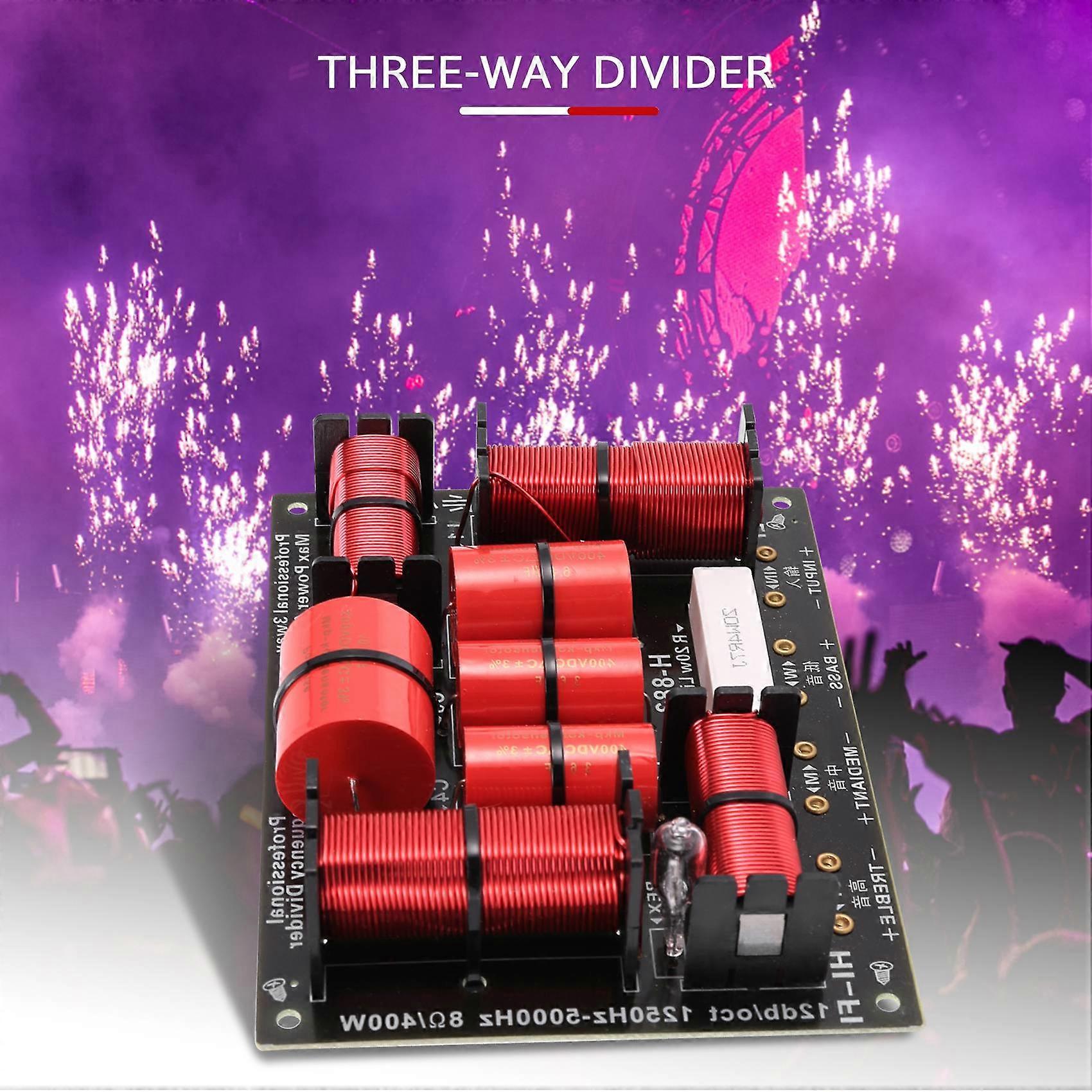 400W 3 Way Crossover Divider Hifi Tweeter Woofer Speaker Crossover ...
