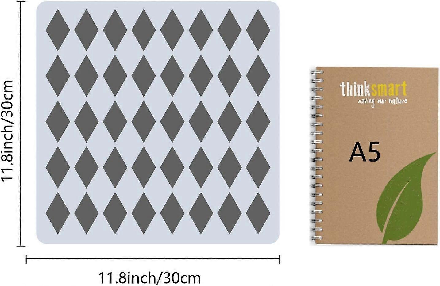 Rhombus Stencil Geometric Templates 30x30cm Large Washable Reusable ...