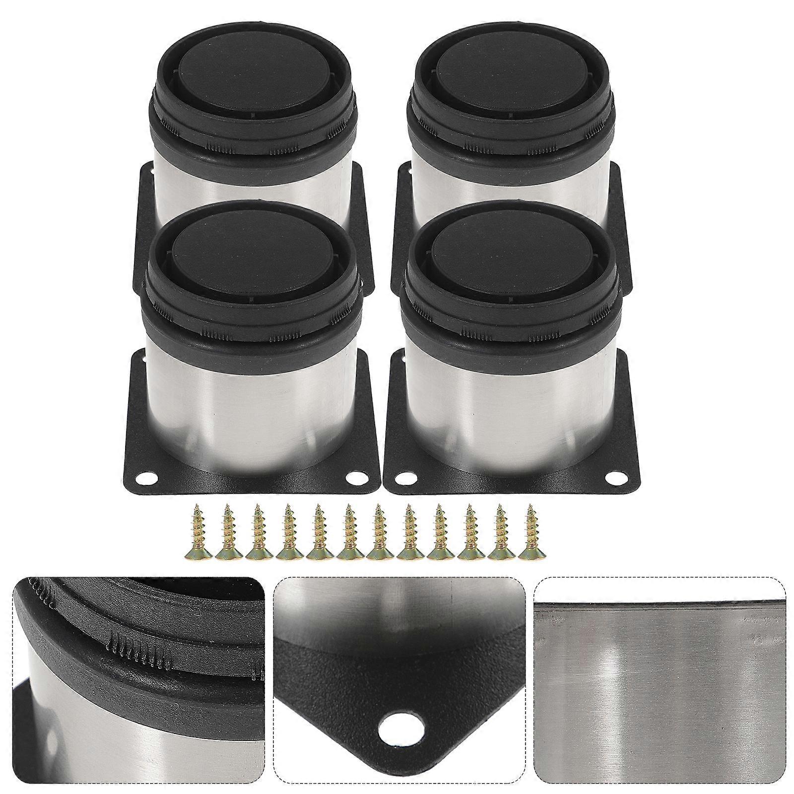 4pcs Stainless Steel Kitchen Adjustable Feet Round Furniture Legs ...