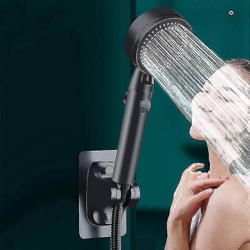 Shower Head Water Saving Black 5 Mode Adjustable High Pressure Shower ...