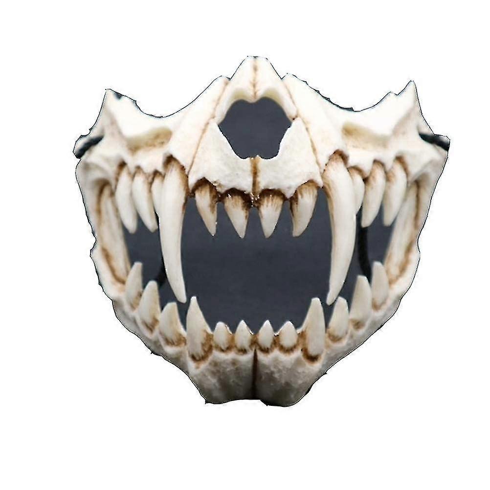Halloween Skeleton Mask Scary Werewolf Mask Half Skull Mask Cosplay ...