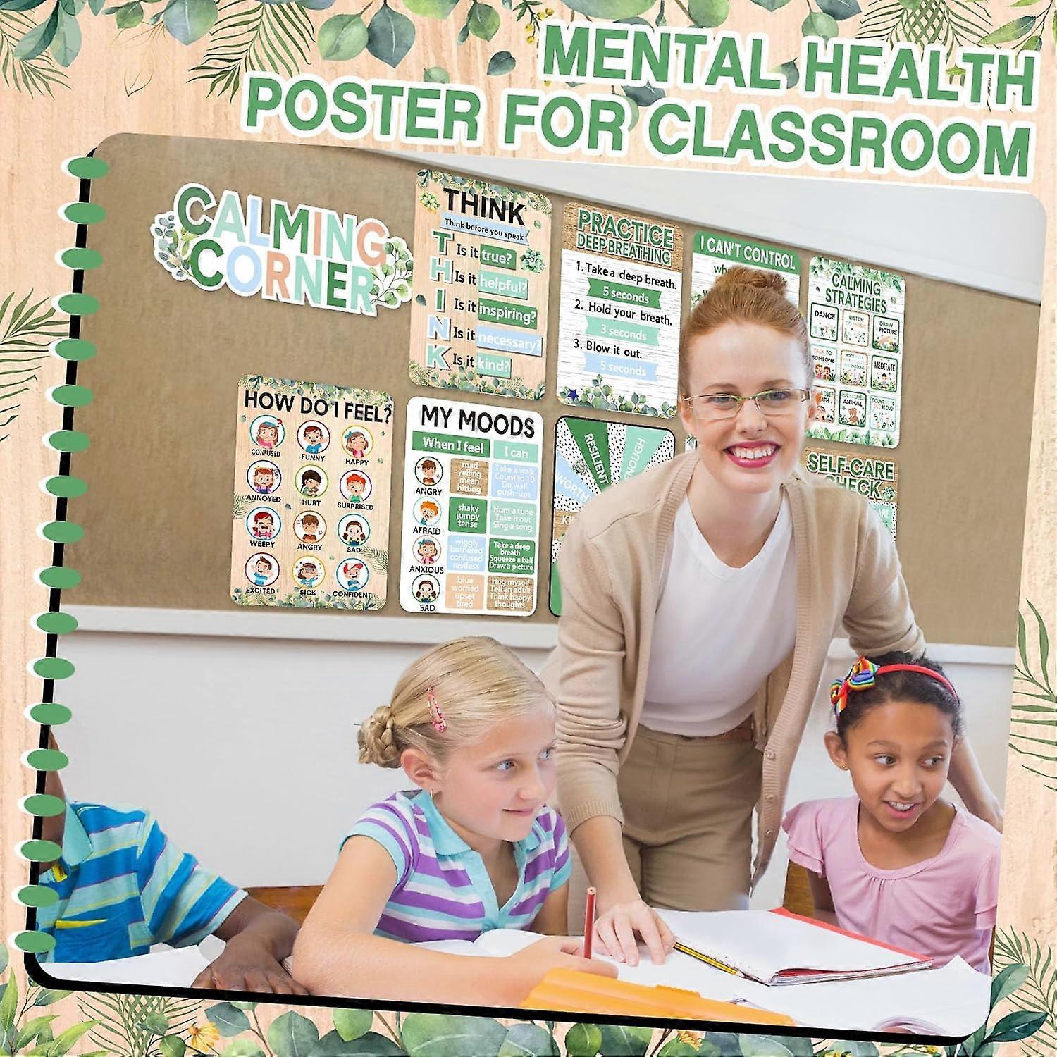 10 Pcs Calming Corner Classroom Poster Eucalyptus Mental Health Poster ...