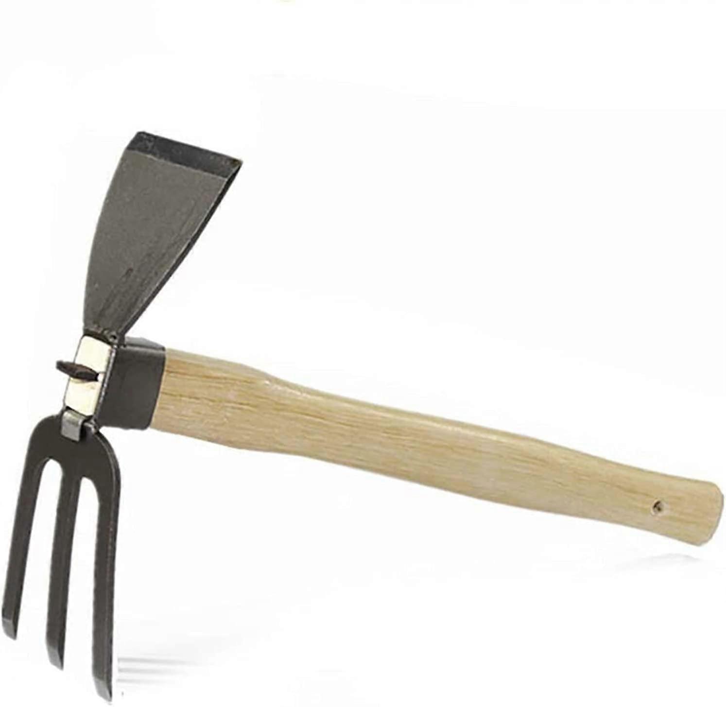 Hoe And Rake Two In One With Wooden Handle | Fruugo UK