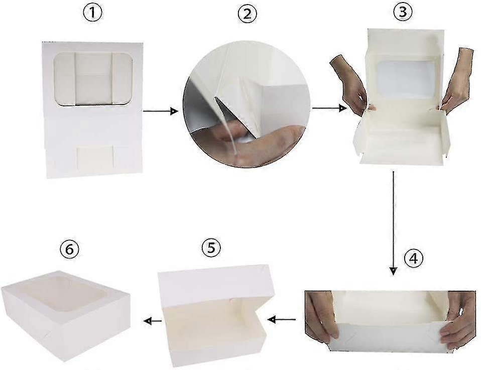 20 Pack 85.752.5 Inch White Cake Boxes With Window. Rectangle Cake ...