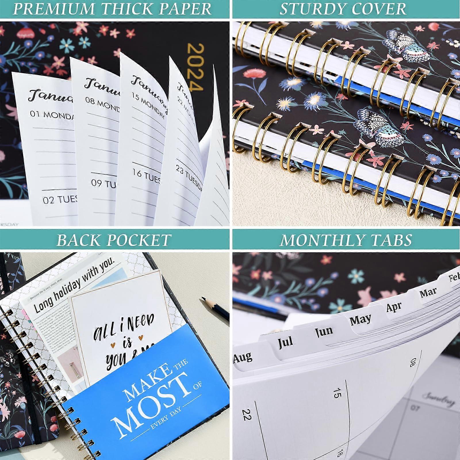 Diary 2024 - A5 Diary Week to View from Jan 2024 to Dec 2024 - with ...