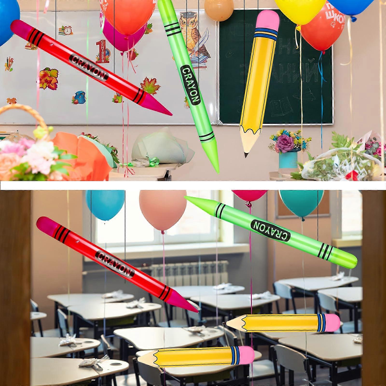 6 Pcs Giant Large Inflatable Crayons Hanging Neon Back to School Pencil ...