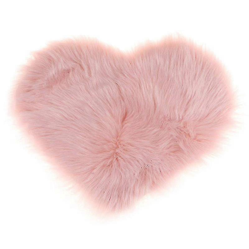 40x50CM Heart Fluffy Fur Faux Washable Rug Pink | Fruugo UK
