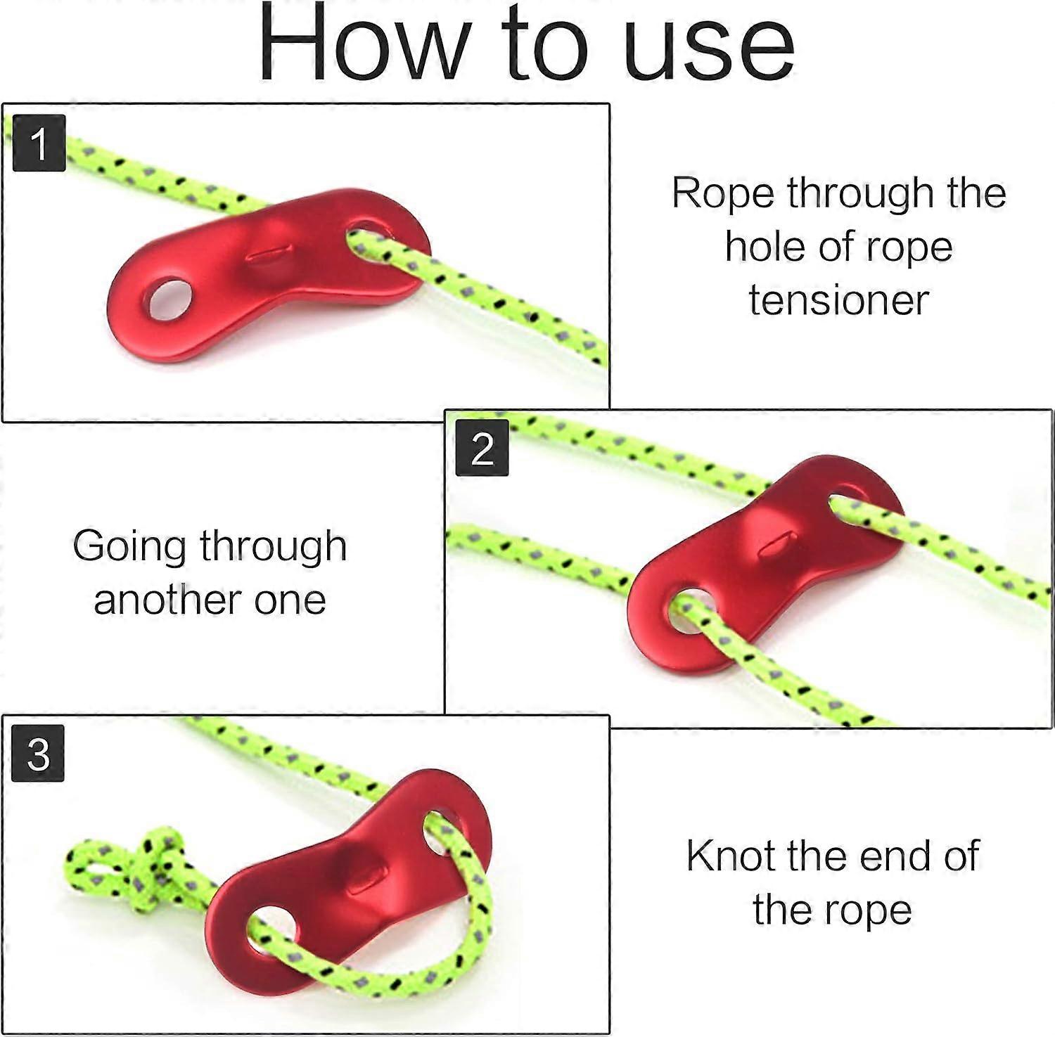 30 PCS Aluminum Alloy Rope Tensioners Durable Non-Slip Tent Rope ...