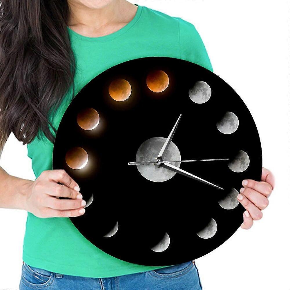 Series of Total Lunar Eclipse Moon Phases Wall Clock Outer Space Lunar ...